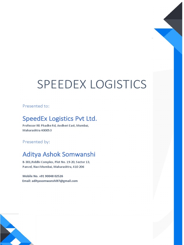 Speedex Logistics PVT LTD | Download Free PDF | Mobile App | Source Code