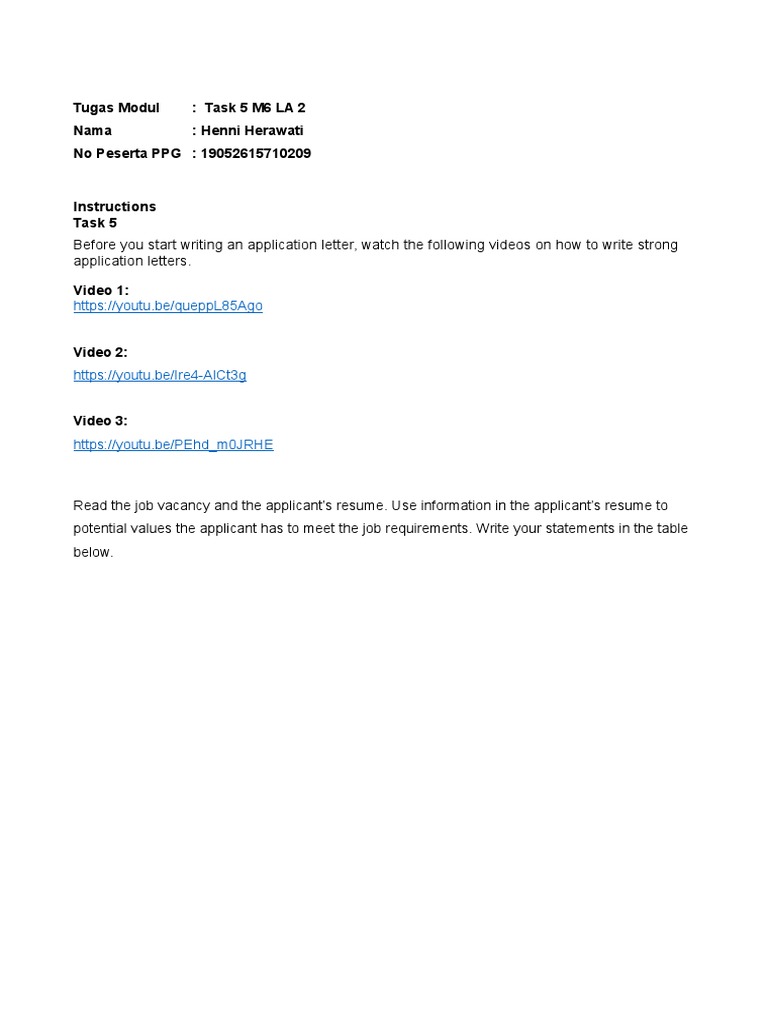 Task 5 (M6 LA2) Revisi | PDF | Cognition | Learning