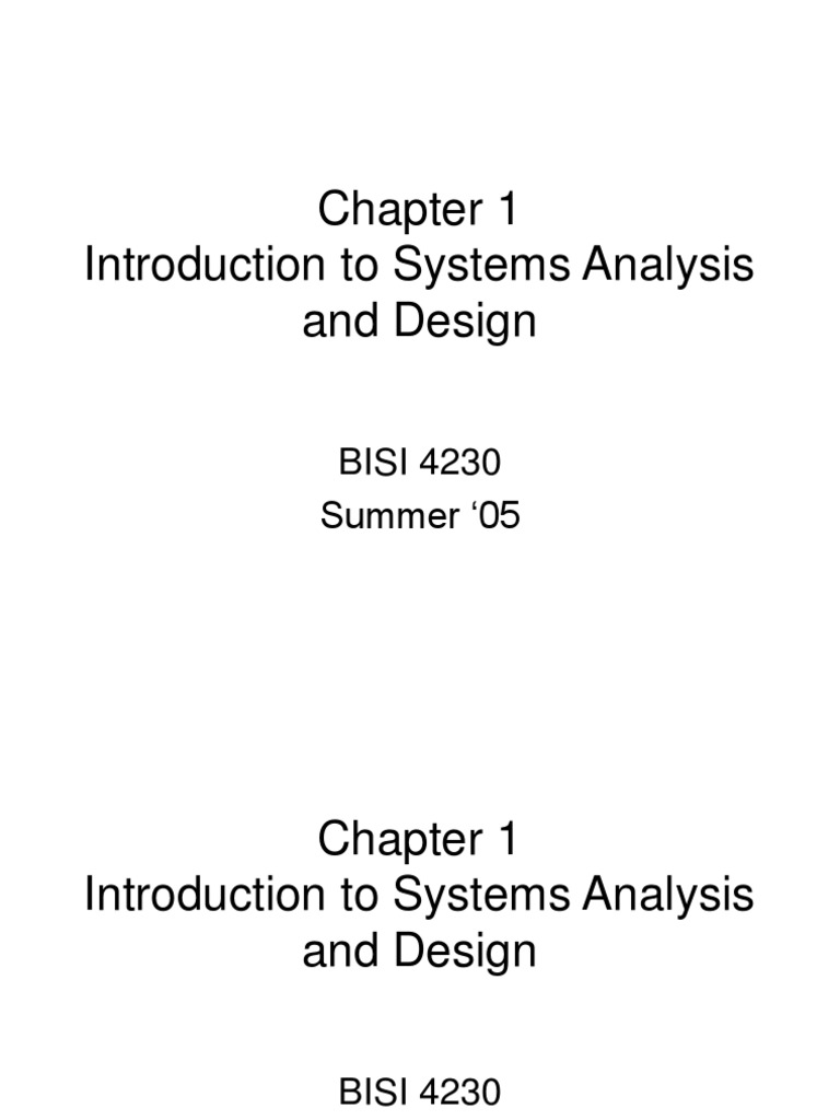 Chapter 1 SAD | PDF | Software Development Process | Information System