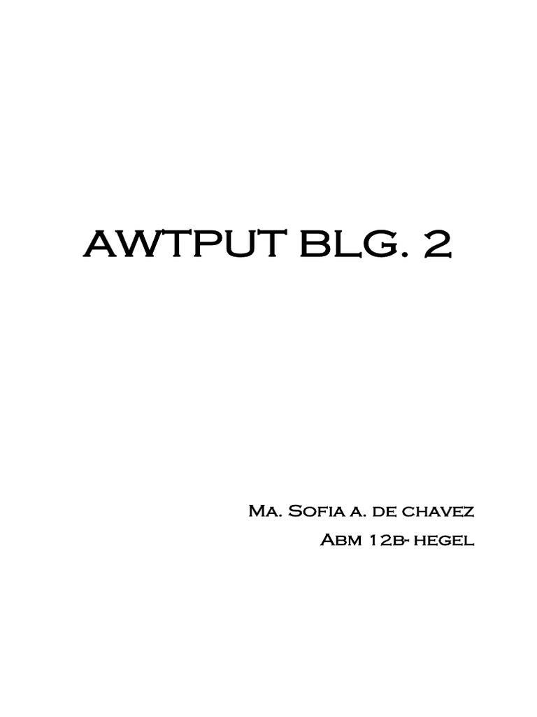 Awtput BLG | PDF