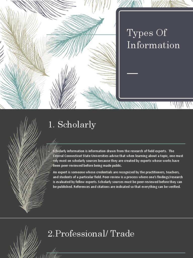 Types and Sources of Information Explained | PDF | Primary Sources | Expert
