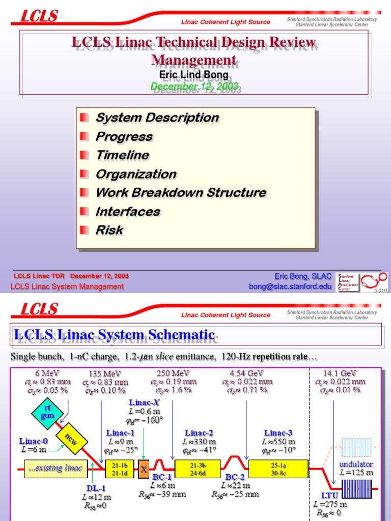 LCLS Linac Technical Design Review Management | PDF | Particle ...