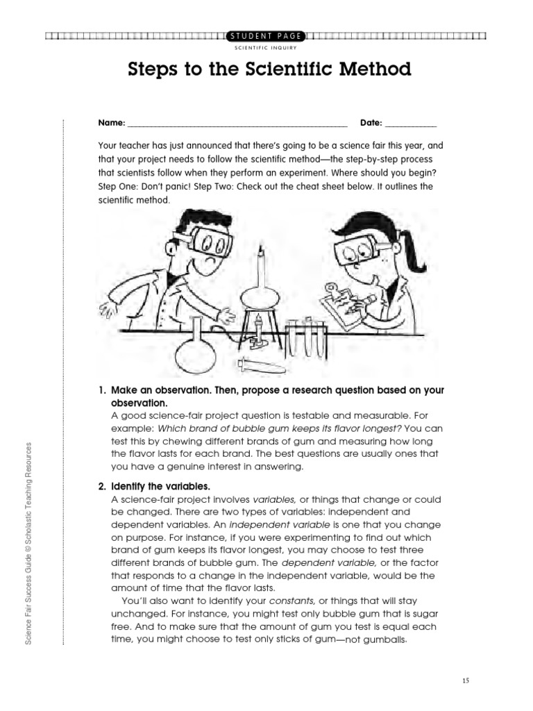 Science Fair - Scientific Method Guide PDF | PDF | Experiment ...