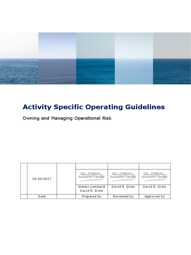 Activity Specific Operating Guidelines | PDF | System | Risk