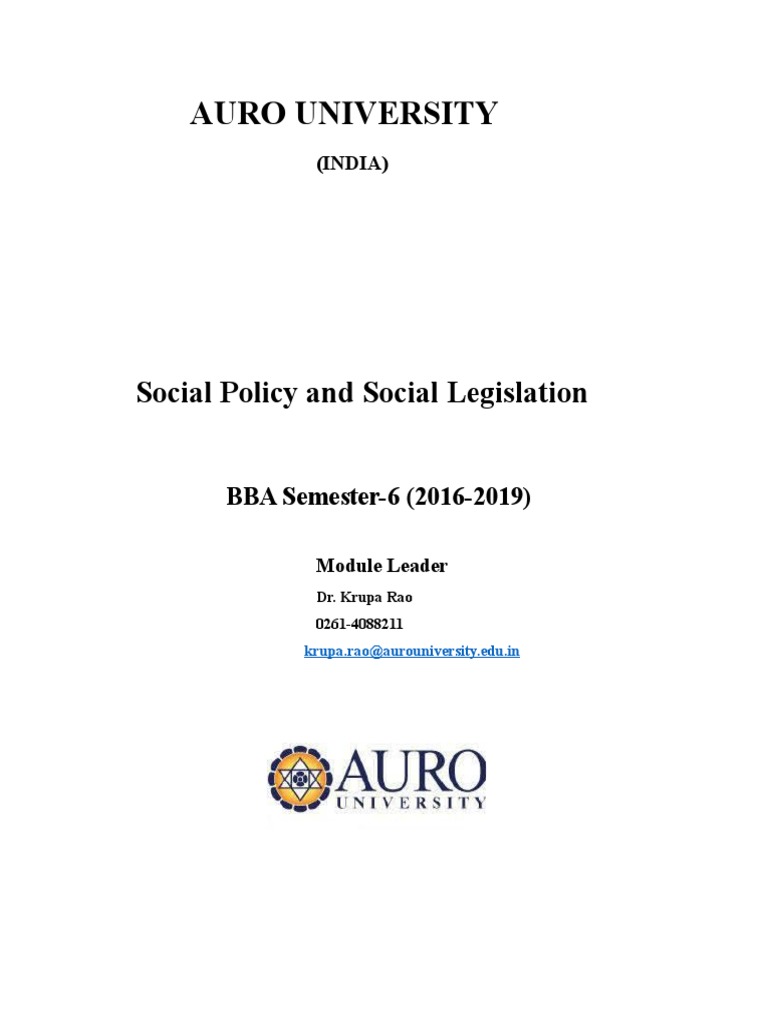Social Policy and Social Legislation | PDF | Social Science | Social Policy
