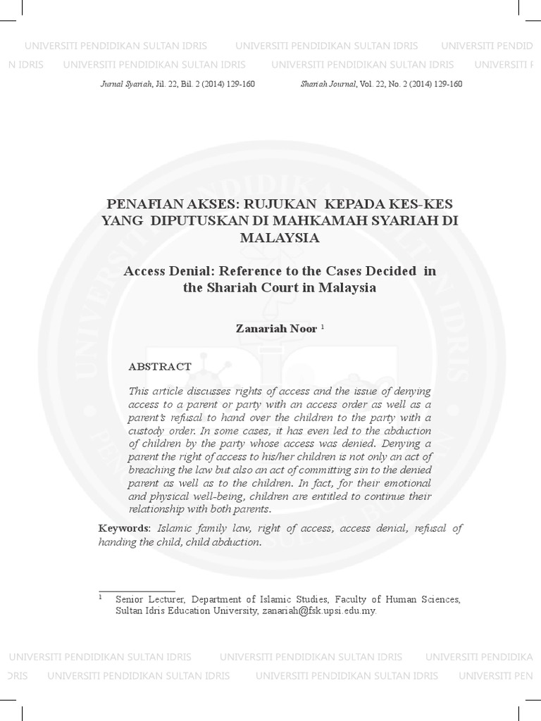 Penafian Akses Rujukan Kepada Kes-Kes Yang Diputuskan Di Mahkamah ...