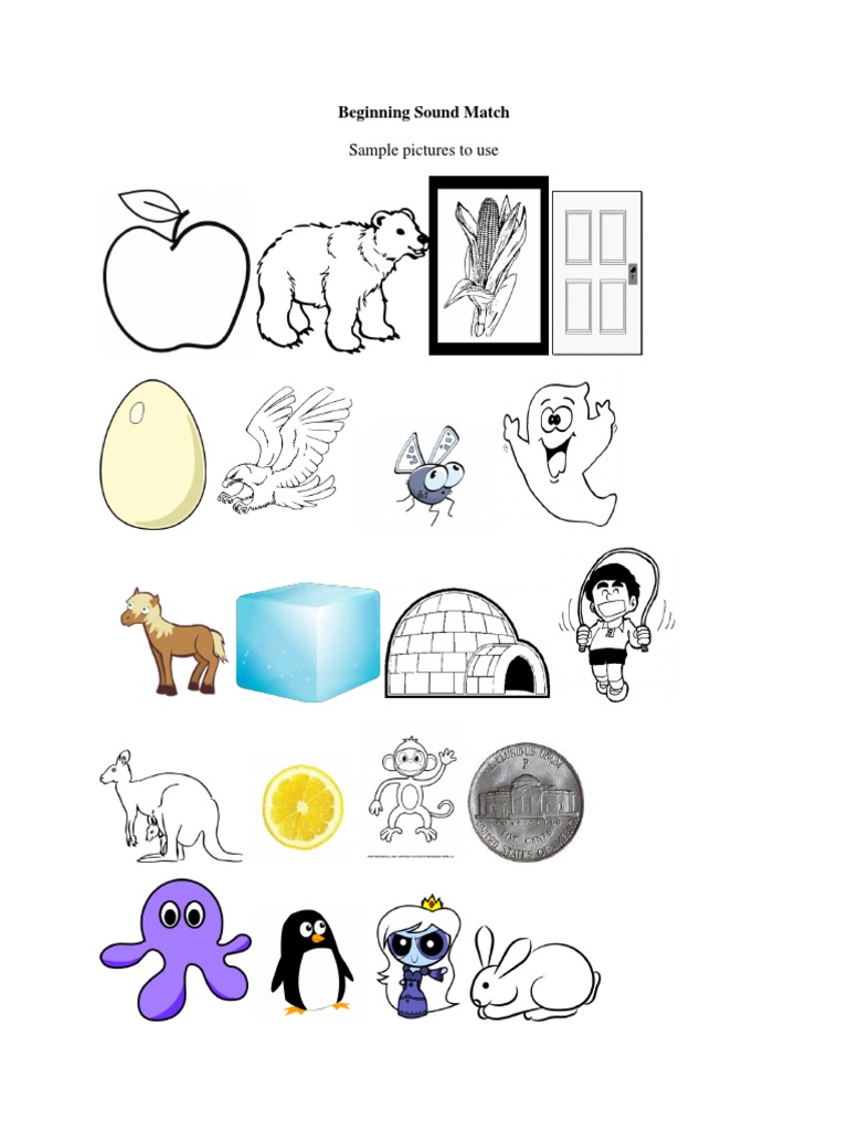 Beginning Sound Matching Activities | PDF