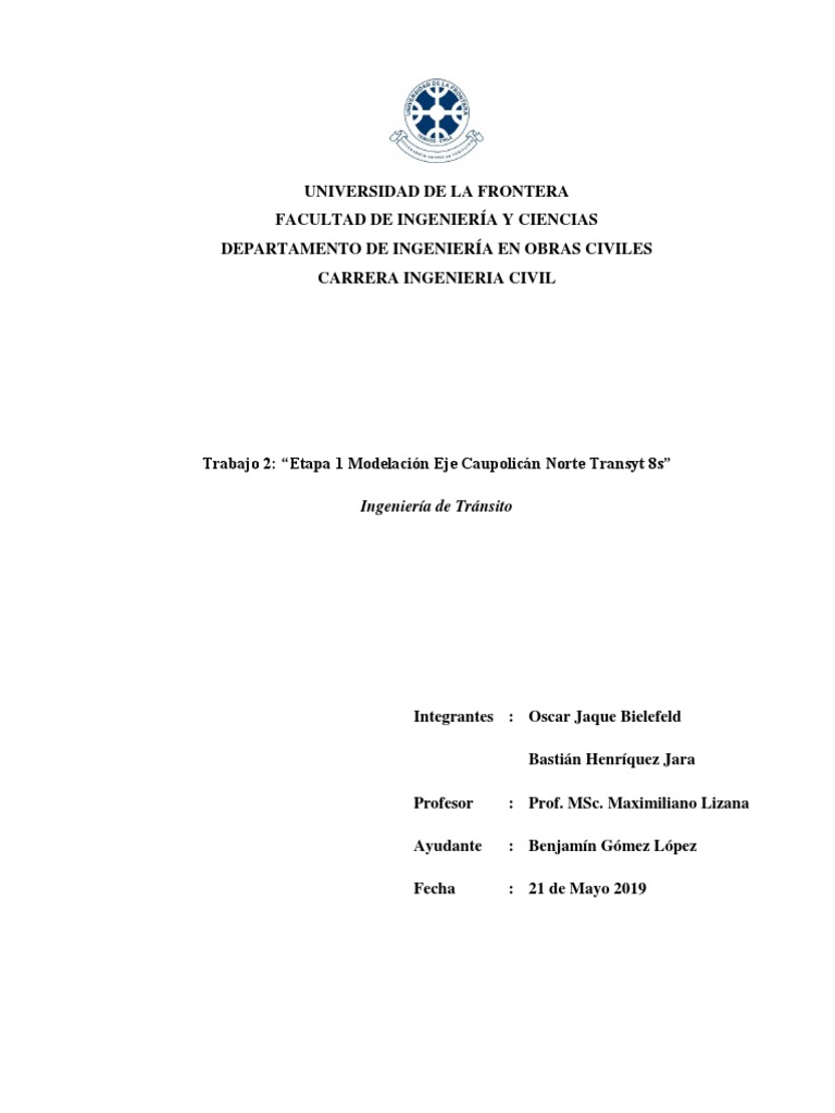 Modelacion Transyt Henriquez Jaque | PDF | Peatonal | Transporte de tierra