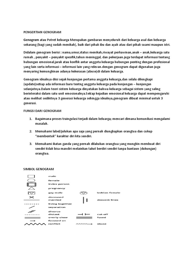Genogram: Potret Keluarga dan Fungsinya | PDF | Ilmu Sosial | Kesehatan ...