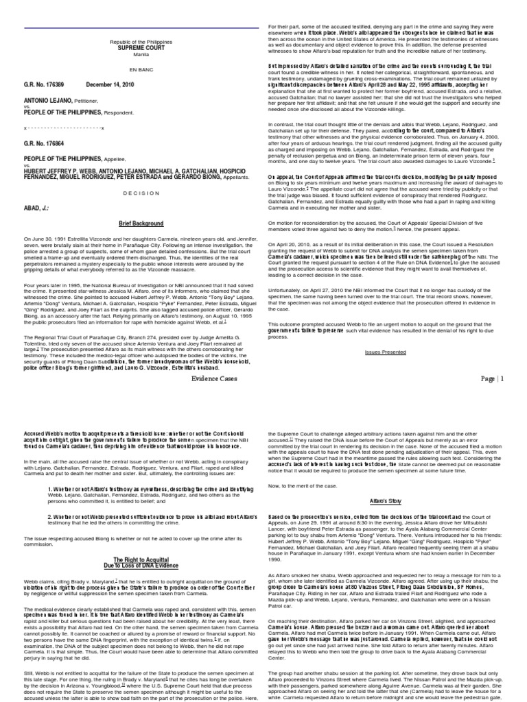 Evidence Cases | PDF | Judiciaries | Legal Procedure