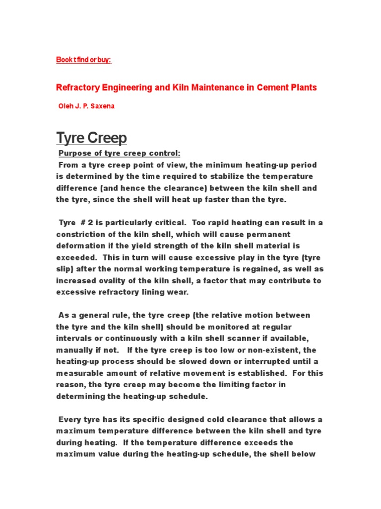 Tyre Creep: Refractory Engineering and Kiln Maintenance in Cement ...