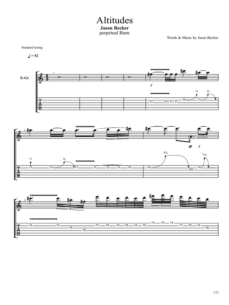 Jason Becker's "Altitudes" Sheet Music | PDF