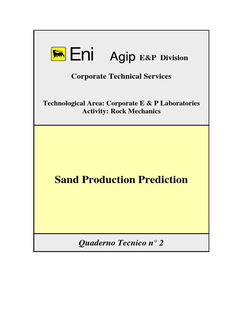 Sand Production Prediction in Oil Wells | PDF | Oil Well | Petroleum ...