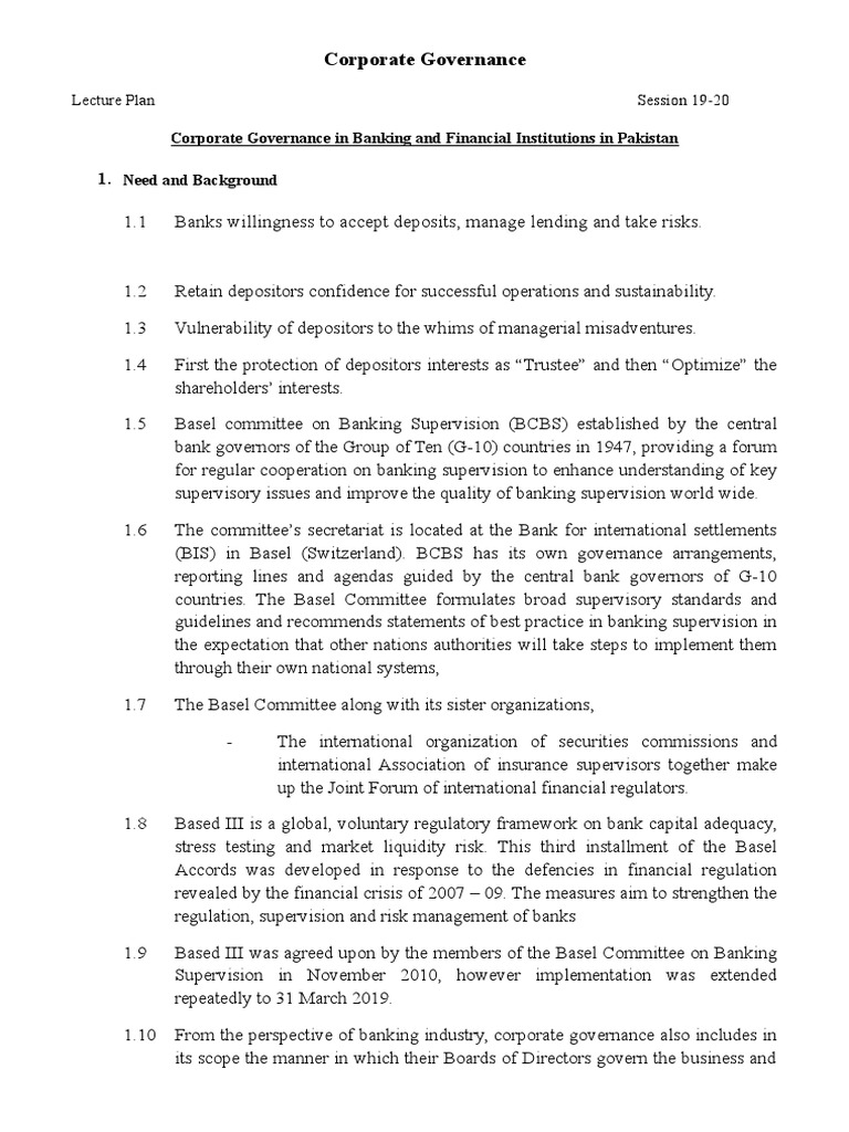 Lesson Plan 19 20 | PDF | Basel Committee On Banking Supervision | Banks