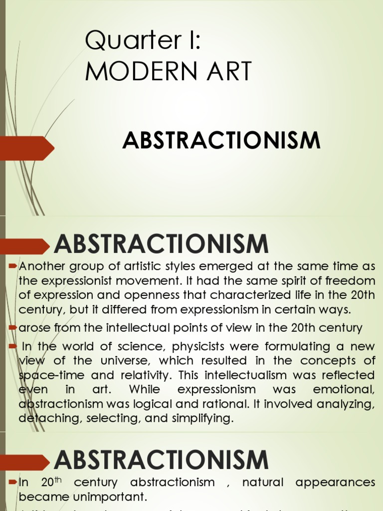 Arts 1stGP - Abstractionism | Abstract Art | Cubism