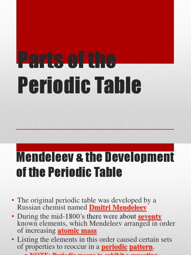 Periodic Table Notes | PDF | Periodic Table | Metals