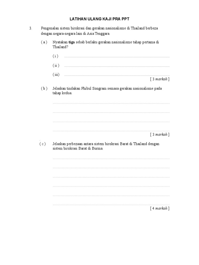 2017 k2 t5b1 Thailand-Nasionalisme Struktur (Soalan&Skema) | PDF