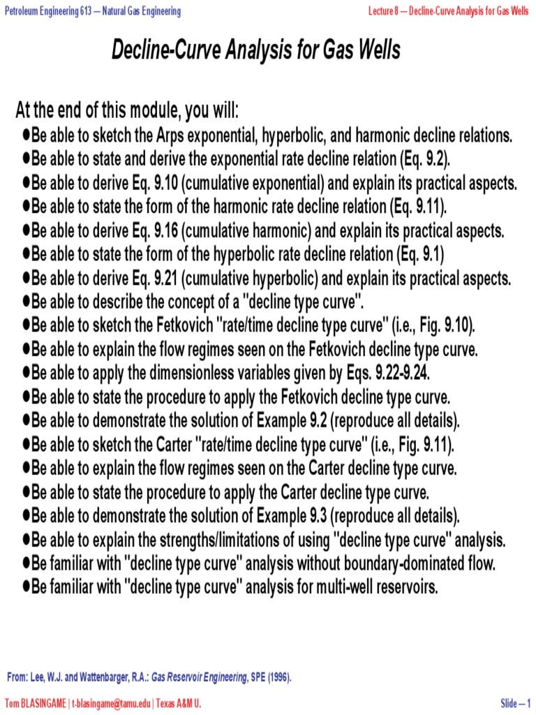 Decline-Curve Analysis For Gas Wells | PDF | Petroleum Reservoir | Oil Well