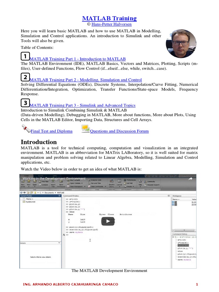 MATLAB Training Course | PDF | Matlab | Ordinary Differential Equation