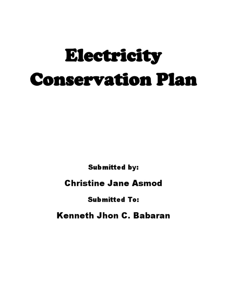 Electricity Conservation Plan Asmod | PDF | Energy Conservation ...