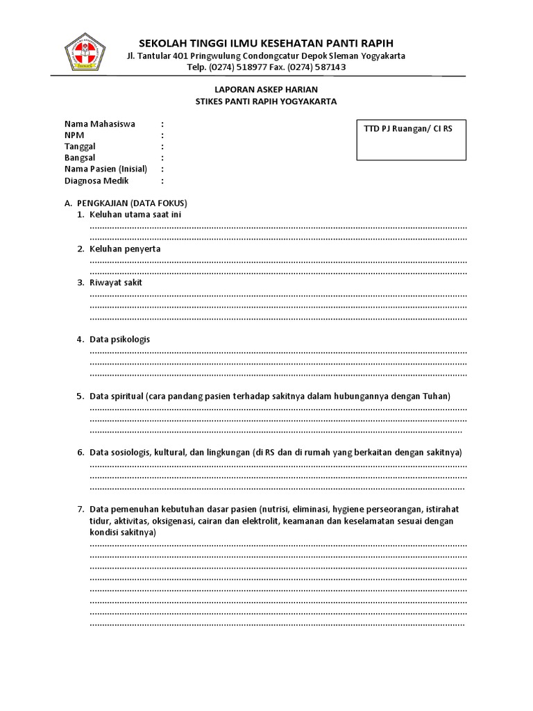 Form Askep Harian | PDF
