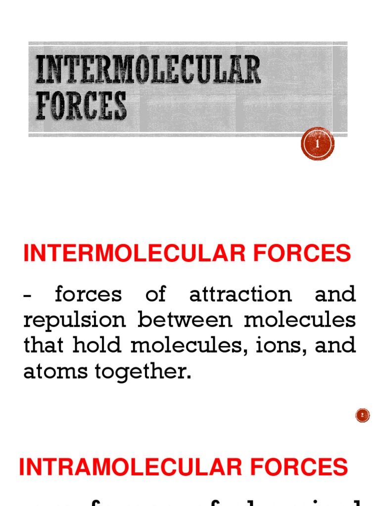 Intermolecular Forces: Strength Ranking | PDF | Intermolecular Force ...