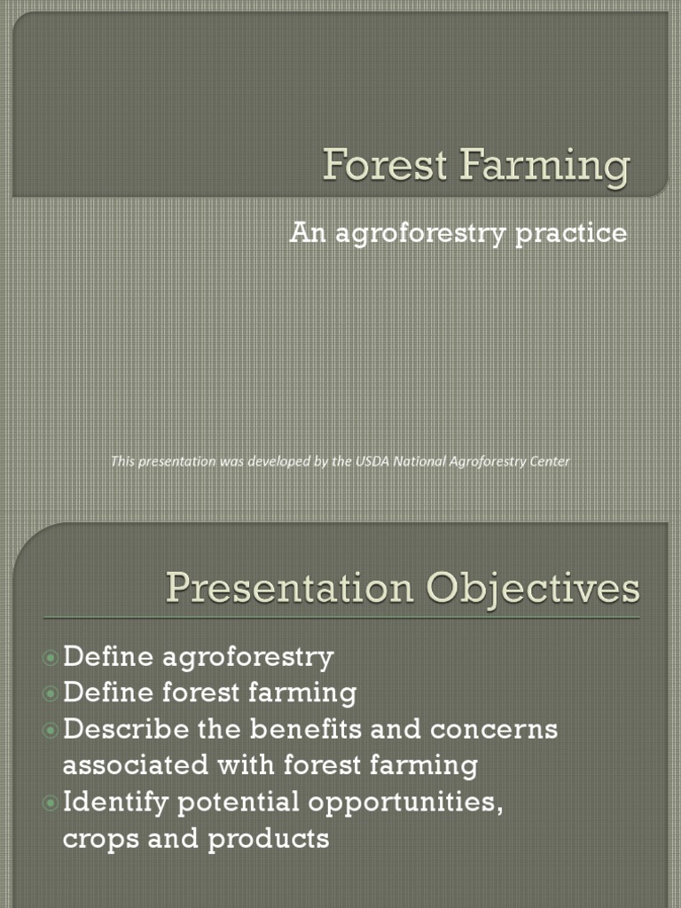 An Agroforestry Practice: This Presentation Was Developed by The USDA ...