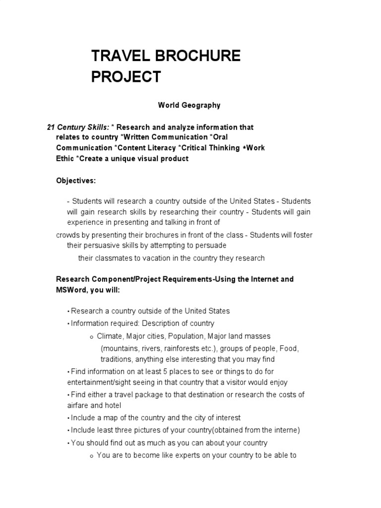 Travel Brochure Project: World Geography | PDF | Web Page | Human ...