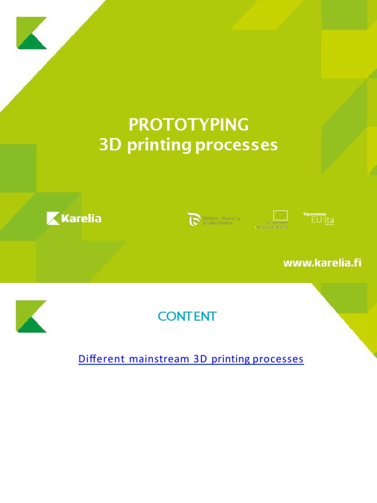 Prototyping 3D Printing Processes | PDF | 3 D Printing | Building Materials