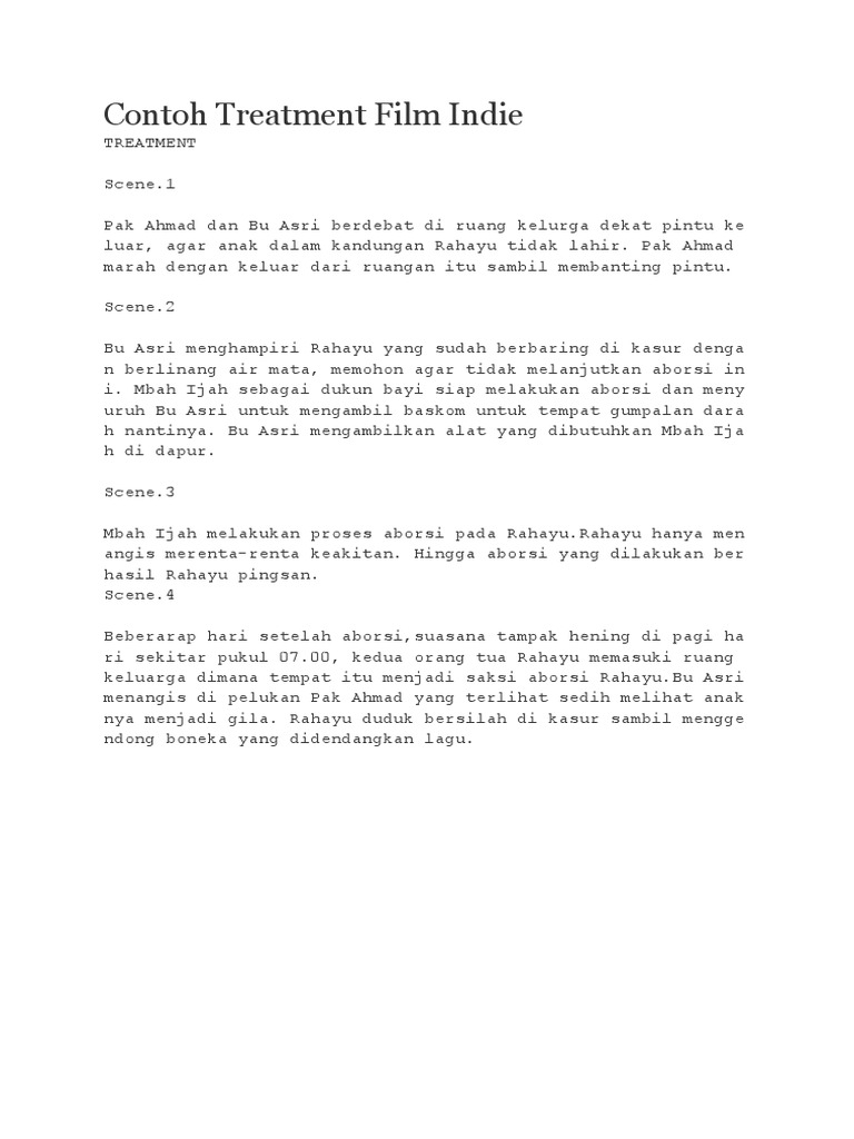 Contoh Treatment Film Indie | PDF