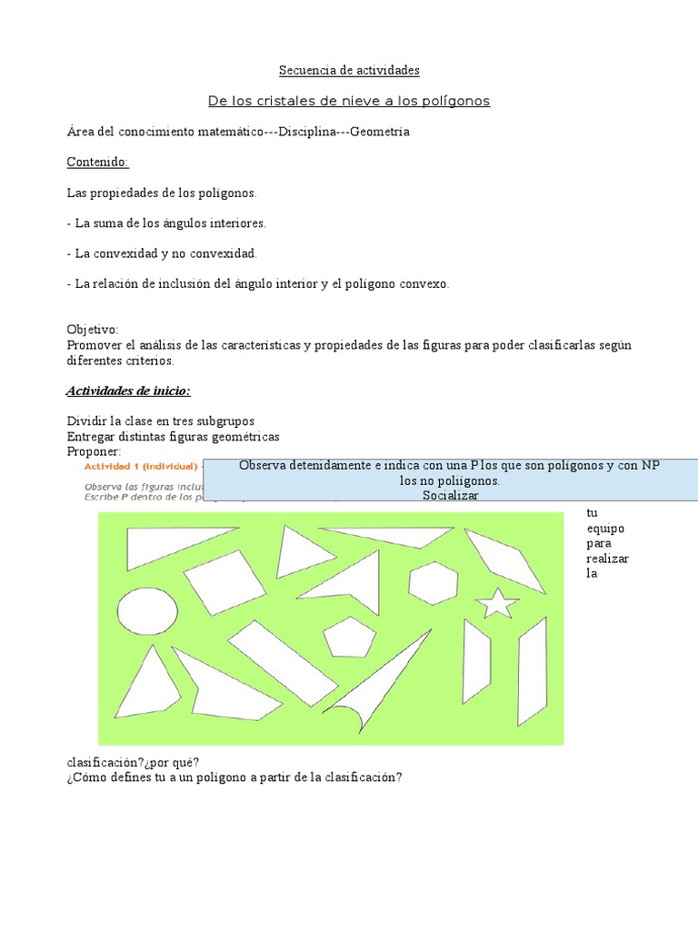 Secuencia Geometría Polígonos | PDF | Polígono | Conjunto convexo