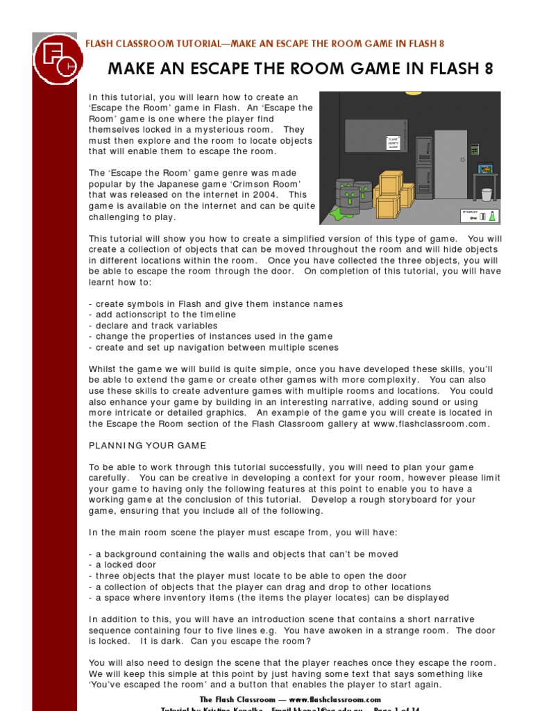 Create Escape Room Game in Flash 8 | PDF | Games & Activities