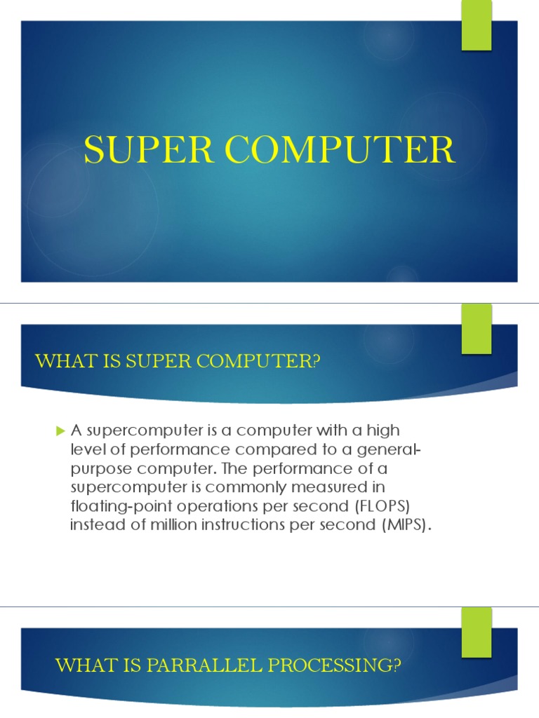 Super Computer | PDF | Supercomputer | Parallel Computing