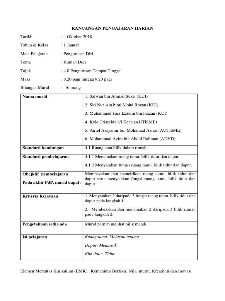 Contoh RPH - RPH | PDF