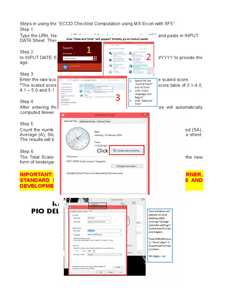 Eccd-Checklist-Report-With Sf5 Kinder-Red With Correction | PDF