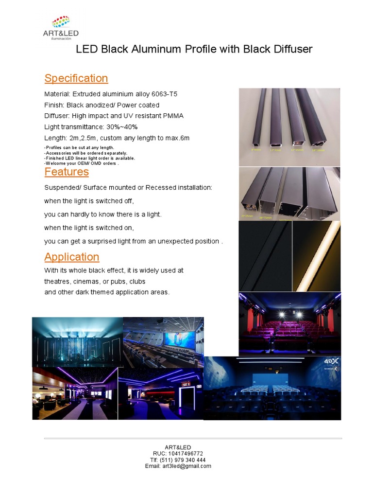 Black LED Profile Specifications | PDF