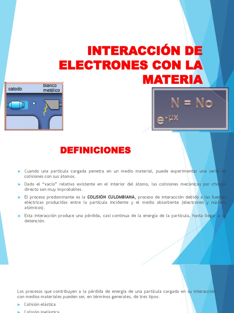 Interacción de Electrones Con La Materia | PDF | Electrón | Átomos