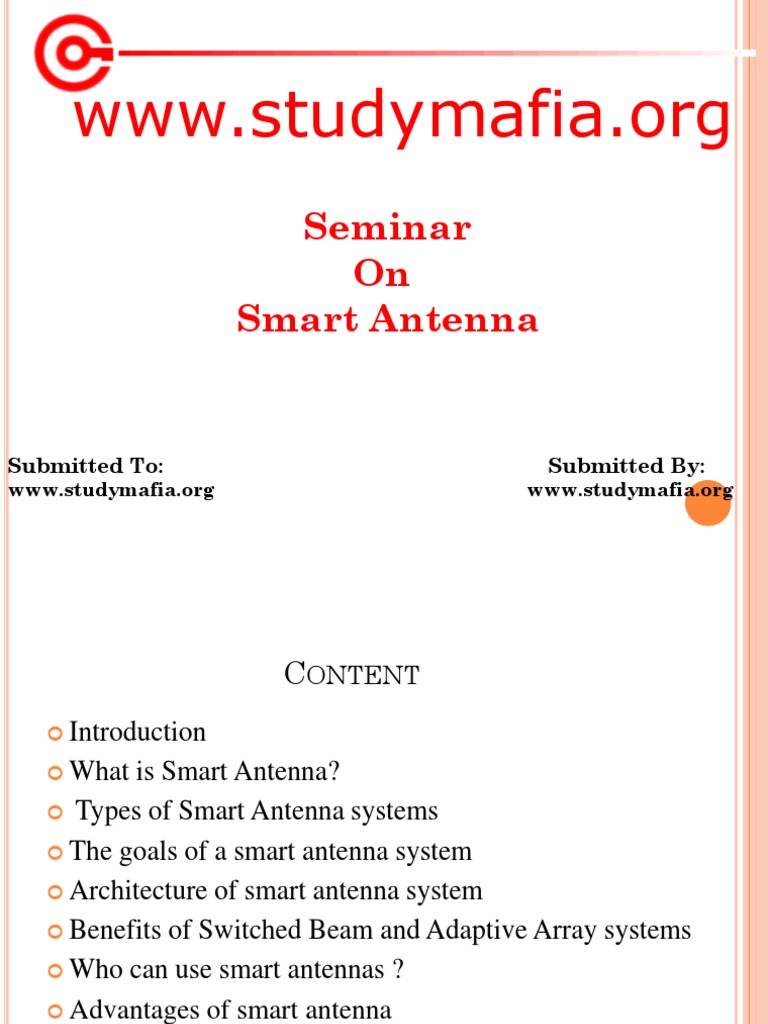 Overview of Smart Antenna Types | PDF | Cellular Network | Antenna (Radio)
