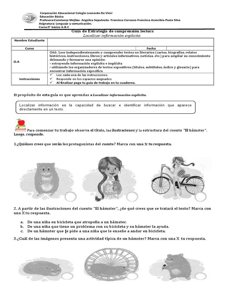 Guïa Estrategia de Comprension 3 | PDF | Educación avanzada