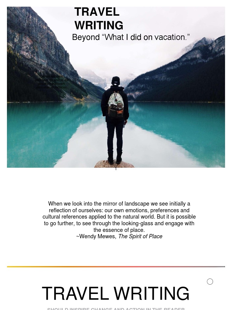 Beyond "What I Did On Vacation.": Travel Writing | PDF | General Fiction