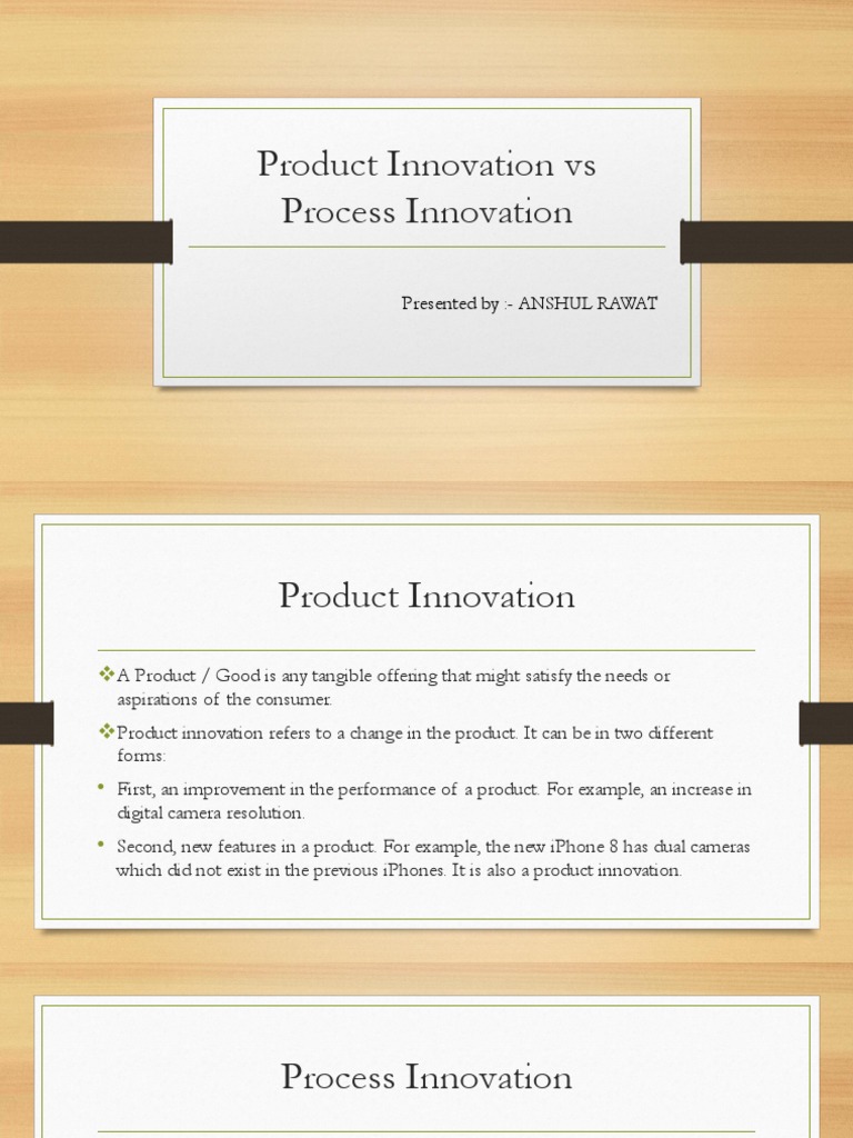 Product Innovation Vs Process Innovation | PDF