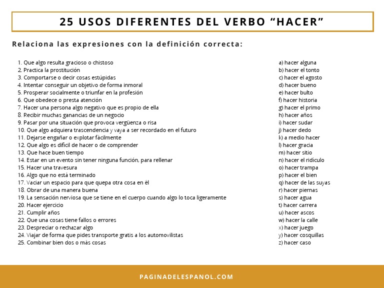Usos del verbo "hacer" en español | PDF | Violencia | Agitación