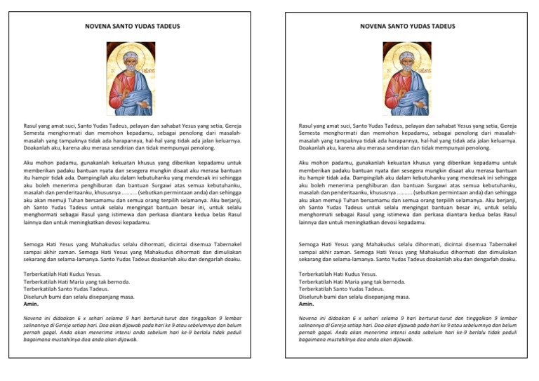 0 - 331139640 Novena Santo Yudas Tadeus PDF | PDF | Agama & Spiritualitas