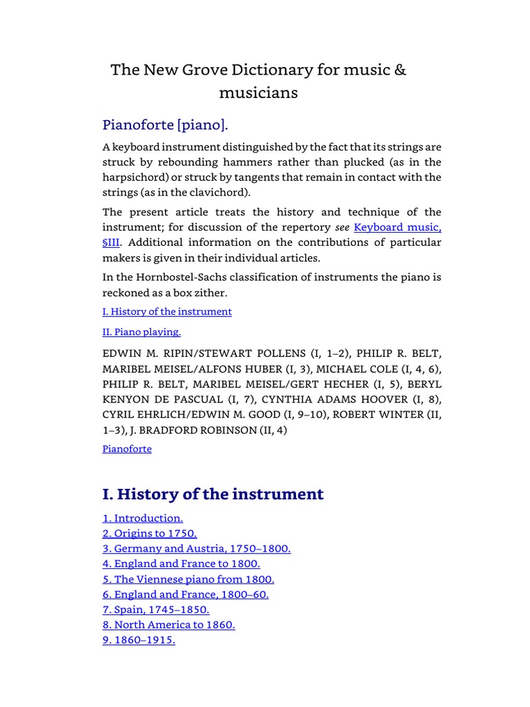 The Piano Forte | PDF | Piano | String Instruments