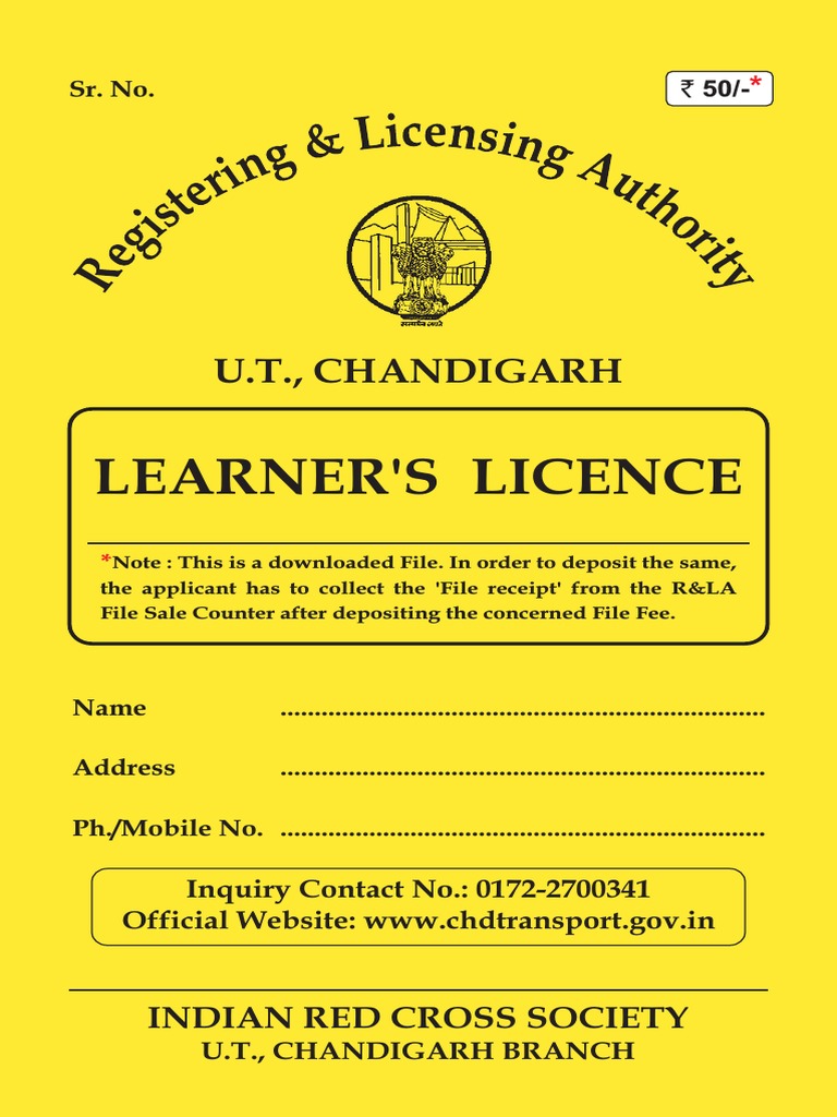 Learners License | PDF | Driver's License | Identity Document
