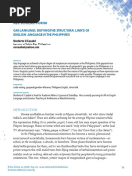 Filipino LGBT Slang: Swardspeak | PDF | Linguistics | Human Communication