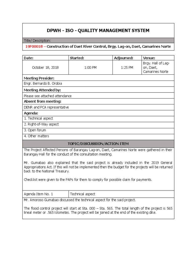 DPWH - Iso - Quality Management System | PDF | Government | Social ...