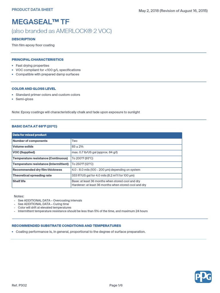 Megaseal TF | PDF | Epoxy | Implied Warranty