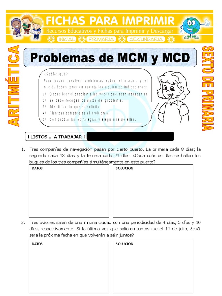 Problemas de MCM y MCD Para Sexto de Primaria | Violencia | Agitación