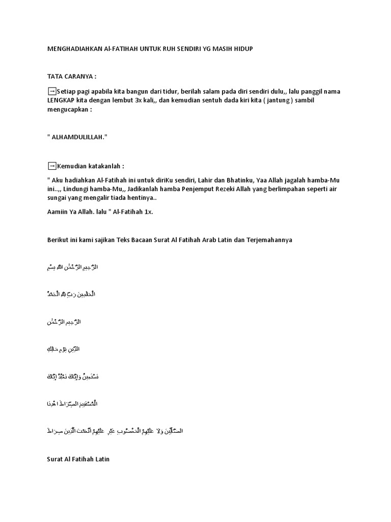 Hadiah Al-Fatihah untuk Diri Sendiri | PDF | Agama & Spiritualitas